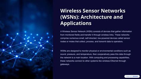 wireless sensor networks wsns architecture and applications ppt