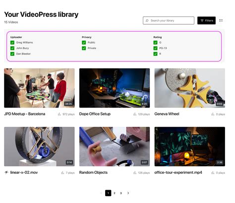 videopress finish the filters component implementation · issue 26144