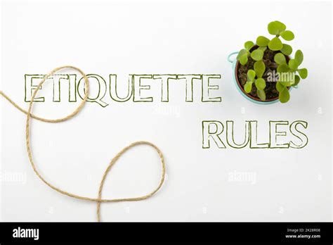 Conceptual Display Etiquette Rules Word For Customs That Control