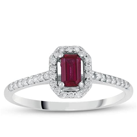 Emerald Cut Ruby Diamond Ring Empire Fine Jewellers