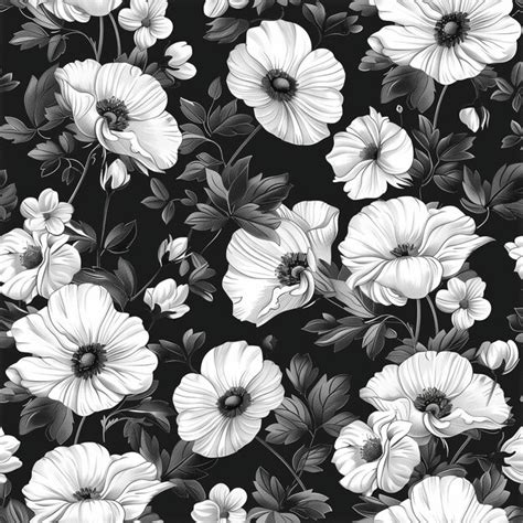 Floral Reapeating Pattern With Flowers On Background Premium Ai