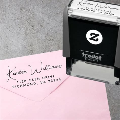 modern script return address self inking stamp zazzle
