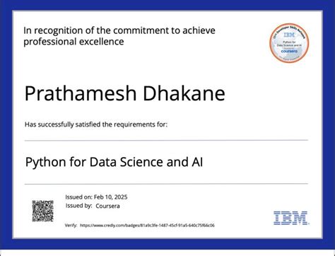 Datascience Ai Python Machinelearning Ibm Credily Prathamesh Dhakane
