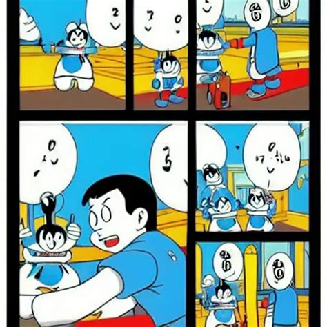 Doraemon Teaching How To Disarm A Gun Stable Diffusion