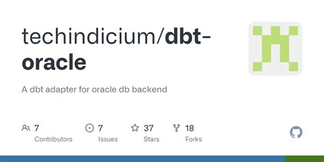 Github Techindiciumdbt Oracle A Dbt Adapter For Oracle Db Backend