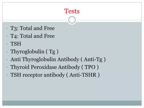 Thyroid Function Tests And Their Interpretations PPTX Thyroid Disorders Endocrine And
