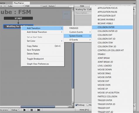 Unityplaymaker How To Cause An Event To Occur When The Controller Collides With An Object