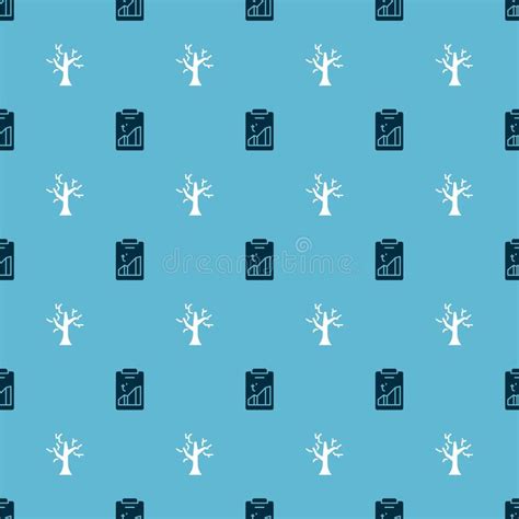 Set Global Warming And Withered Tree On Seamless Pattern Vector Stock