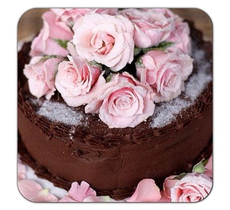 Chocolate Cake With Pink Roses