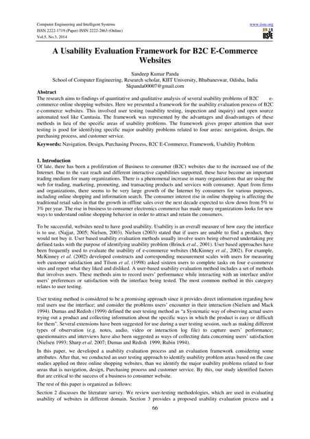A Usability Evaluation Framework For B2 C E Commerce Websites Pdf