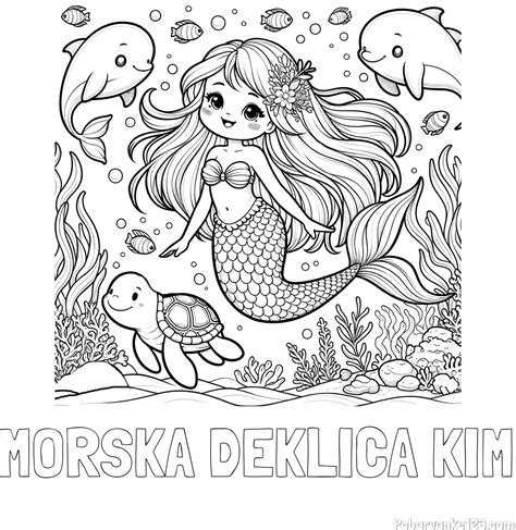 Pobarvanka Imena Morska Deklica Kim In Pobarvana Ljubke Morske Deklice S Prijatelji