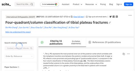 Four Quadrantcolumn Classification Of Tibial Plateau Fractures
