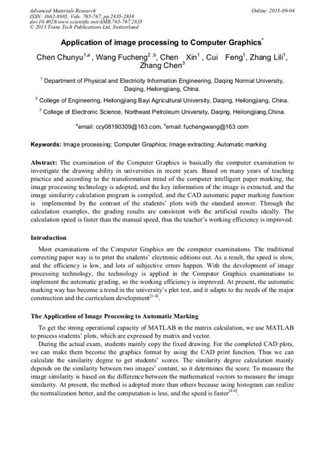application of image processing to computer graphics scientific