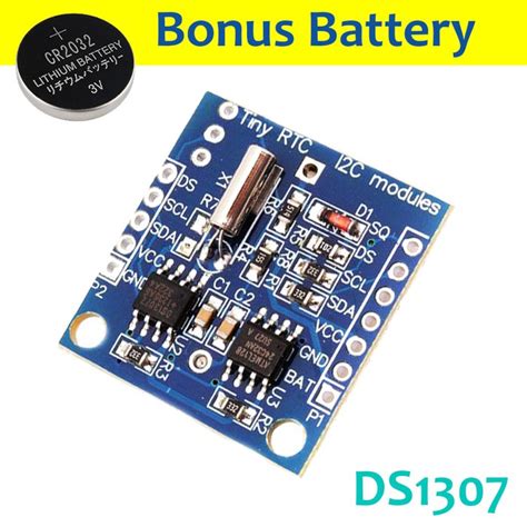 jual rtc ds1307 i2c real time clock battery module 24c32 32k eeprom