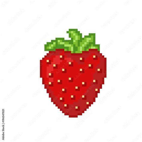 Pixel Art Strawberry Stock Illustration Adobe Stock