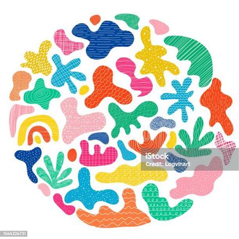 추상적인 여러 가지 빛깔의 질감 모양 디자인을 위한 현대적인 그래픽 요소 세트입니다 0명에 대한 스톡 벡터 아트 및 기타 이미지 0명 개성 개념 거친 Istock