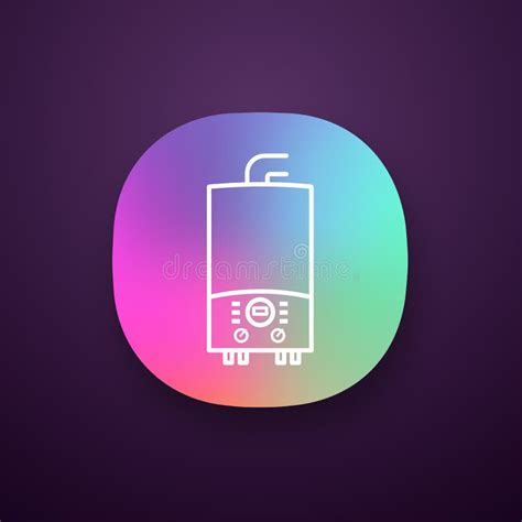 Electric Heating Boiler App Icon Stock Vector Illustration Of Digital Installation 175563822