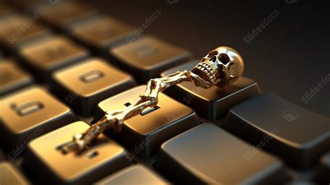 Skeleton Key Button With Hand Cursor In 3d Rendering Powerpoint Background For Free Download