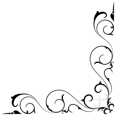 Vintage Frame Of Classic Corner Abstract Floral Scroll Lines For