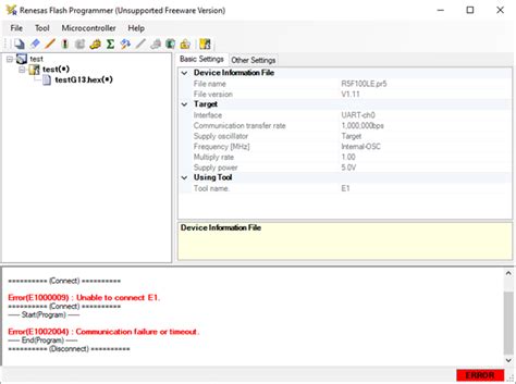 I Am Not Able To Program Rl78 Microcontroller Forum Rl78 Mcu Renesas Engineering Community