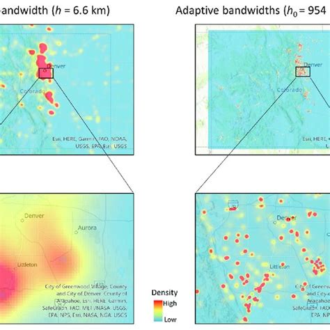 Comparison Of The Density Map Estimated With Fixed Bandwidth Download Scientific Diagram