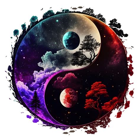 Yinyang Sticker 4 Beautiful Colorful Vivid Bright Psychedelic Purple