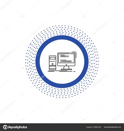 Computer Desktop Gaming Personal Line Icon Vector Isolated Illustration