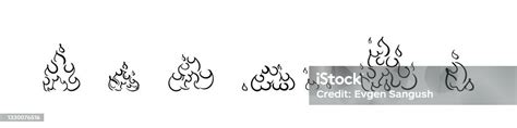 Koleksi Doodle Api Lambang Api Dalam Gaya Coretan Yang Digambar Dengan