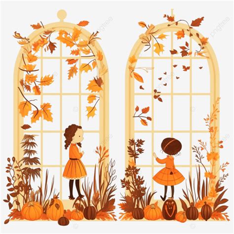 아이 벡터 일러스트와 함께 가을과 할로윈 창 색칠하기 책 색칠 공부 낙서 Png 일러스트 및 이미지 에 대한 무료 다운로드 Pngtree