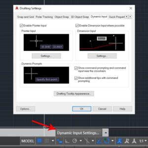 Tìm hiểu chi tiết về Dynamic Input trong phần mềm Autocad