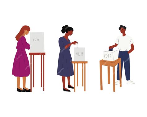 premium vector vector illustration of a man and a woman voting in a