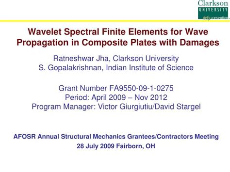 Ppt Wavelet Spectral Finite Elements For Wave Propagation In
