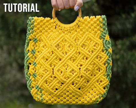 Macrame Bag Tutorial Macrame Bag Pattern Macrame Bag For Etsy
