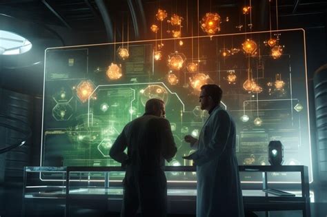a team of scientists discussing research project generative ai