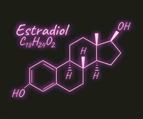 Human Hormone Estradiol Periodic Element Concept Chemical Skeletal Formula Icon Label Text Font
