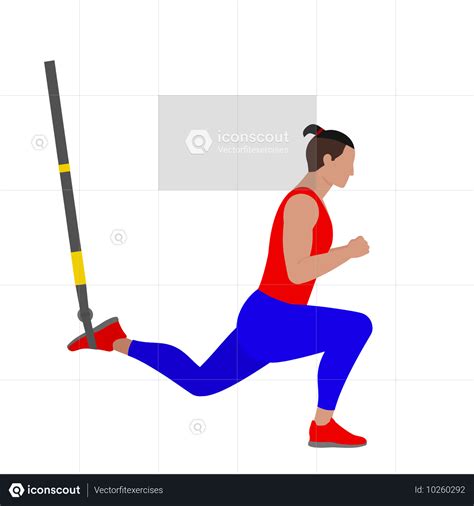 Man Doing Trx Suspension Split Squat Exercise For Legs Animation By