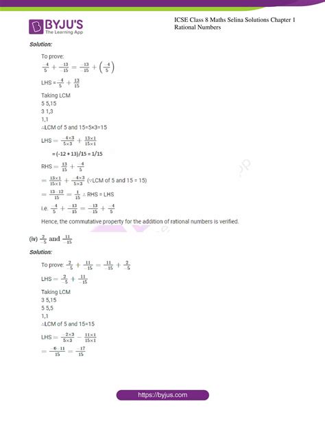 Selina Solutions Class 8 Concise Maths Chapter 1 Rational Numbers Download Free Pdf