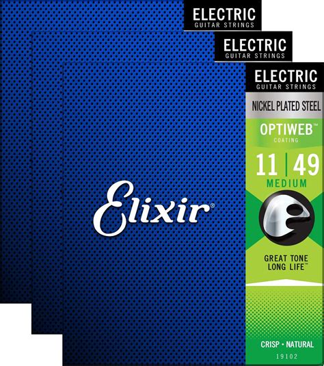 elixir 19102 optiweb electric guitar strings medium 11 49