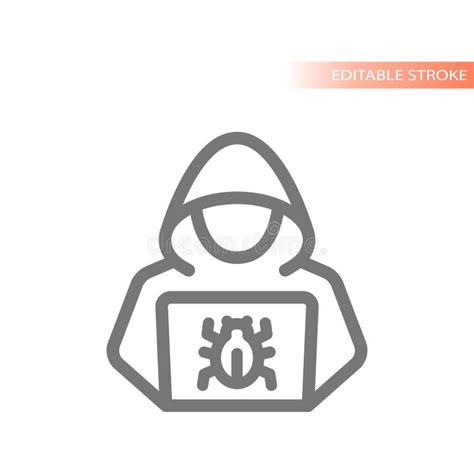Computer Hacker With Hoodie And Laptop Stock Vector Illustration Of