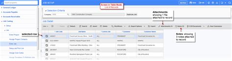 job costing attachments and notes