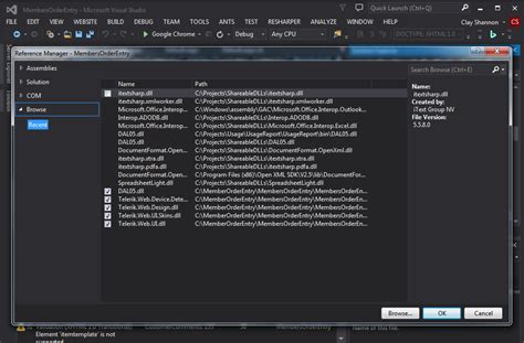 Visual Studio How Can I See All The References That Are Included In My ASP NET Project