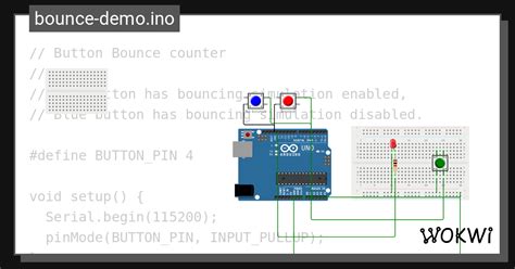 Bounce Demo2 Ino Copy Wokwi ESP32 STM32 Arduino Simulator