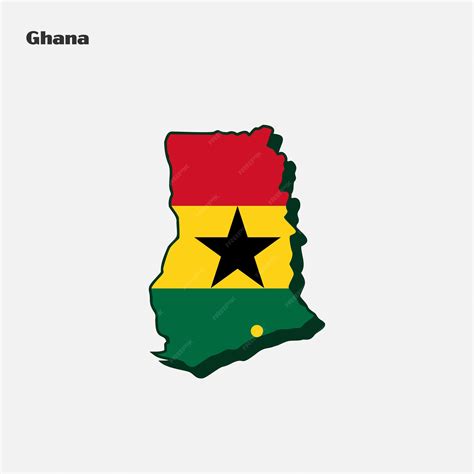 Ghana Nation Flag Map Premium Vector