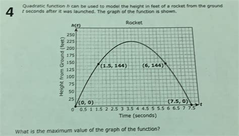 solved quadratic function h can be used to model the height in feet of