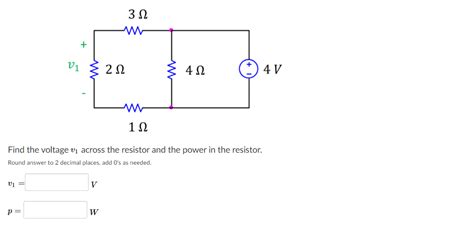 Solved Find The Voltage Across The Resistor And The Power Chegg Com