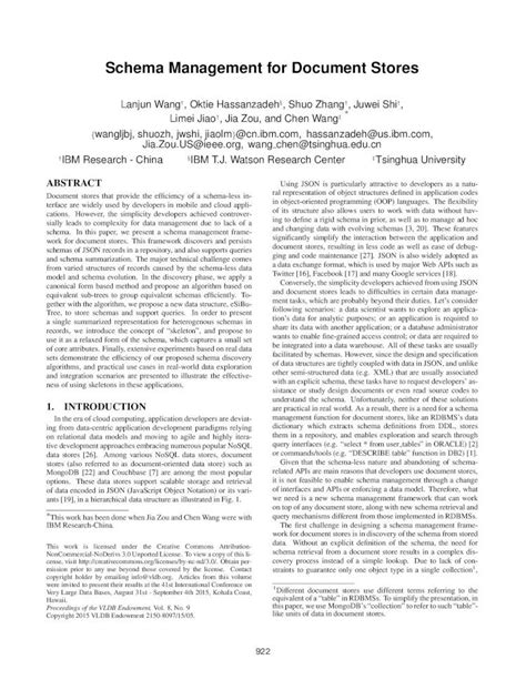 Pdf Schema Management For Document Stores Ufpr · Schema Management