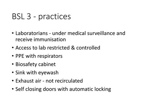 Biosafety Level And Biosafety Cabinet Wps Officepptx