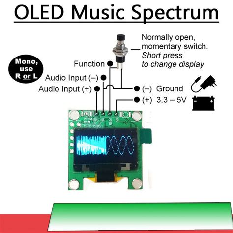 Mini OLED Music Spectrum Display Analyzer Audio Atmosphere Light Power Amplifier Level