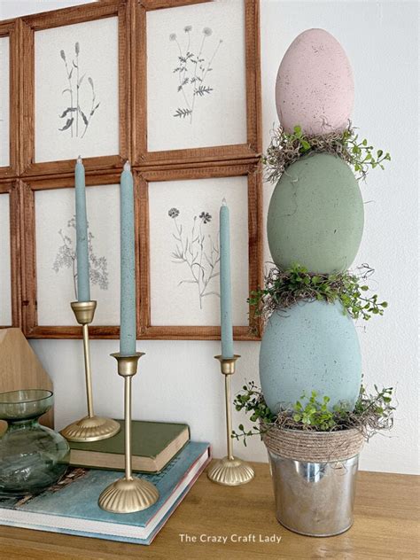 Dollar Tree Easter Egg Topiary The Crazy Craft Lady