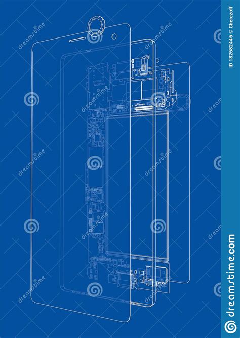 Disassembled Smartphone Camera Modern Lens Of Smartphone Camera Structure 3d Rendering Stock